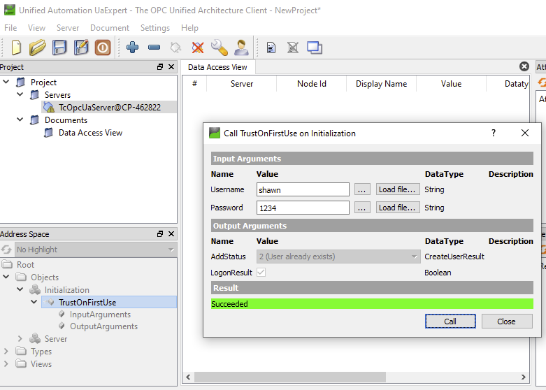 OPC-UA Server Startup Procedures